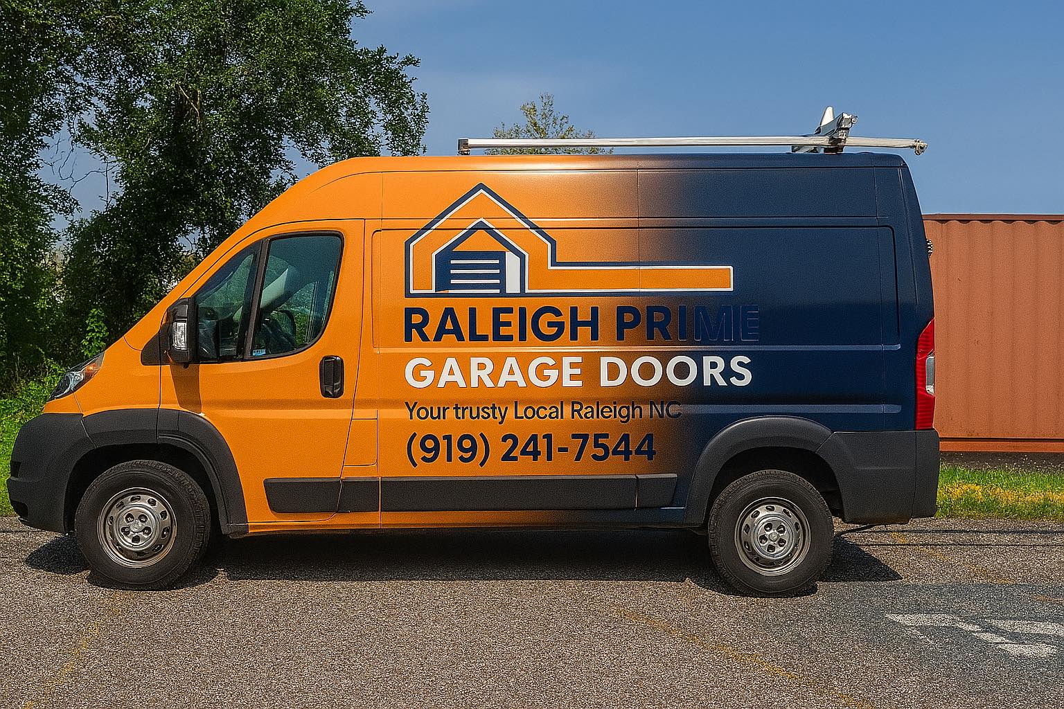 Raleigh Prime Garage Doors service van